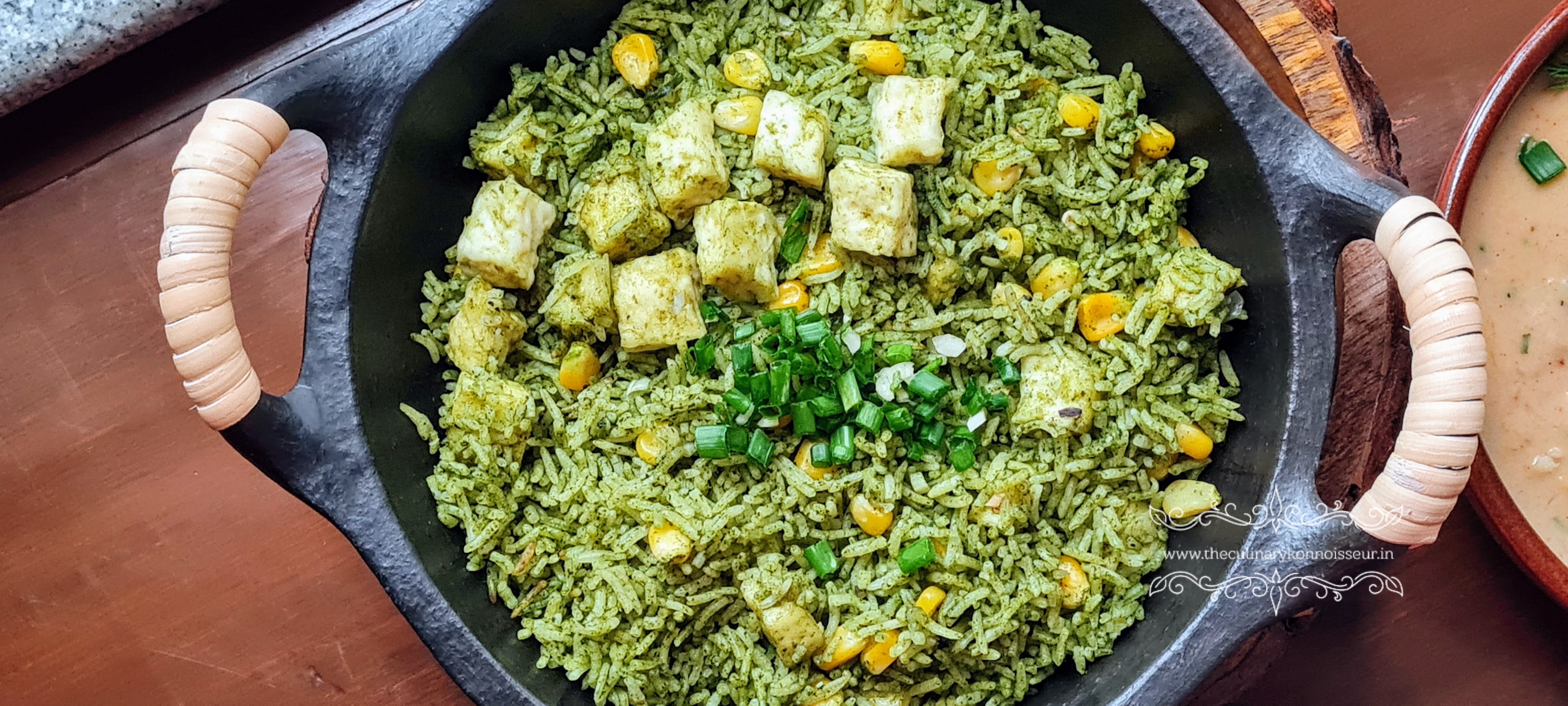 Spinach & Corn Jade Rice – The Culinary Konnoisseur