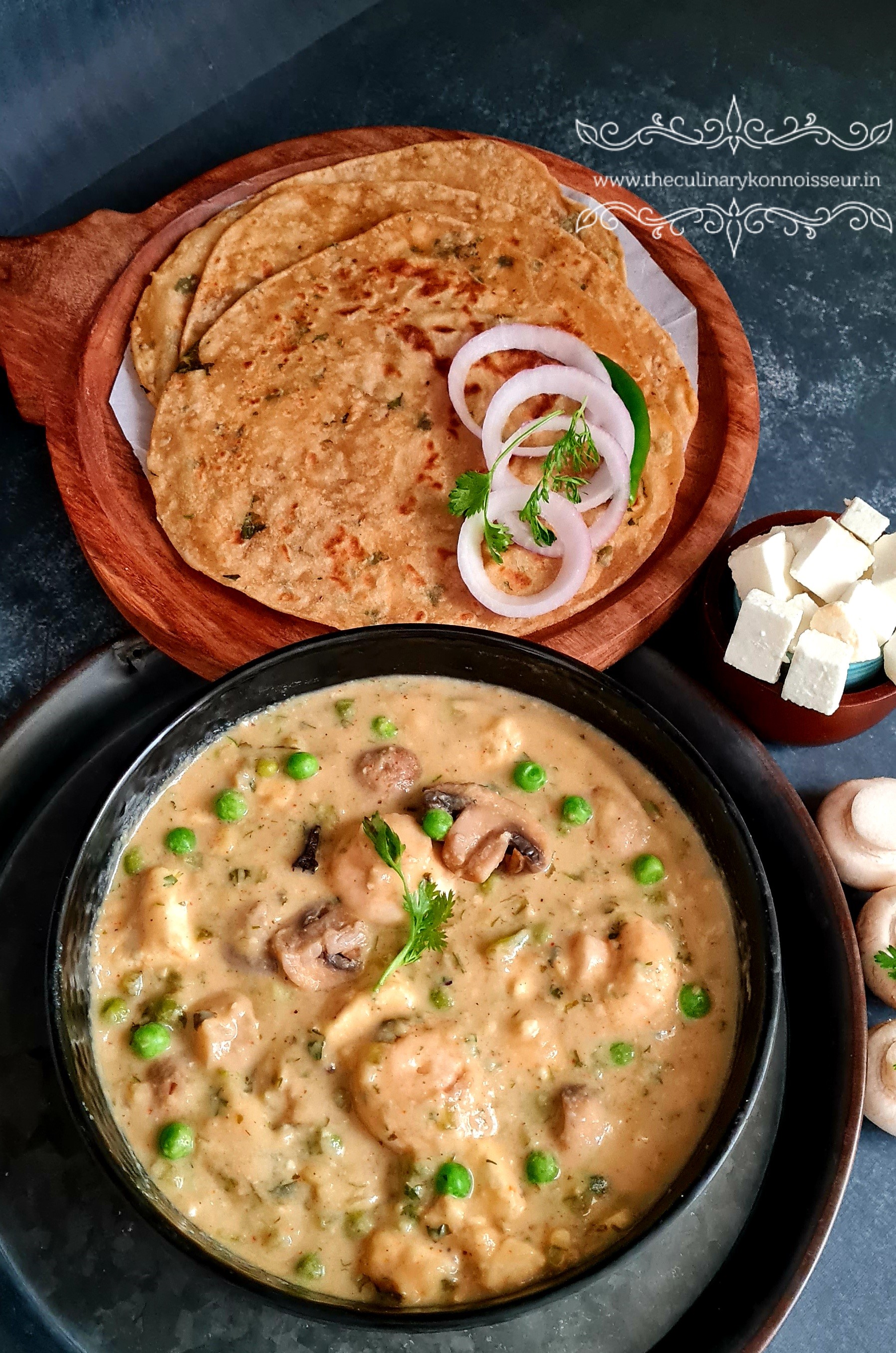 Shahi Dhingri Matar Malai – Vegan Mushroom Peas Curry – The Culinary ...