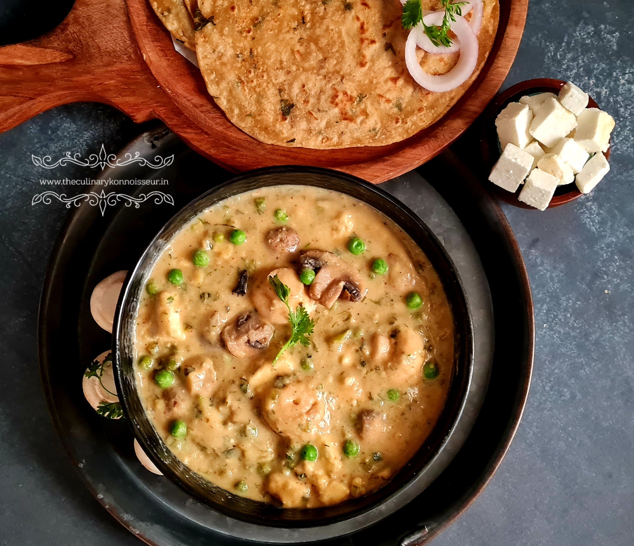 Shahi Dhingri Matar Malai – Vegan Mushroom Peas Curry – The Culinary ...